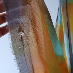 Vintage | Accessories | Blue And Orange Silk Scarf | Poshmark